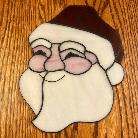 Holiday | Vintage Stained Glass Santa Face Design By Carolyn Kyle ...